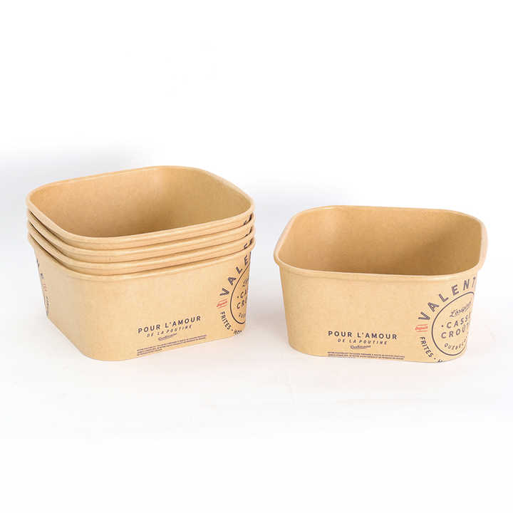 Square Kraft Paper Bowl Environmental Protection Food Packing Paper ...