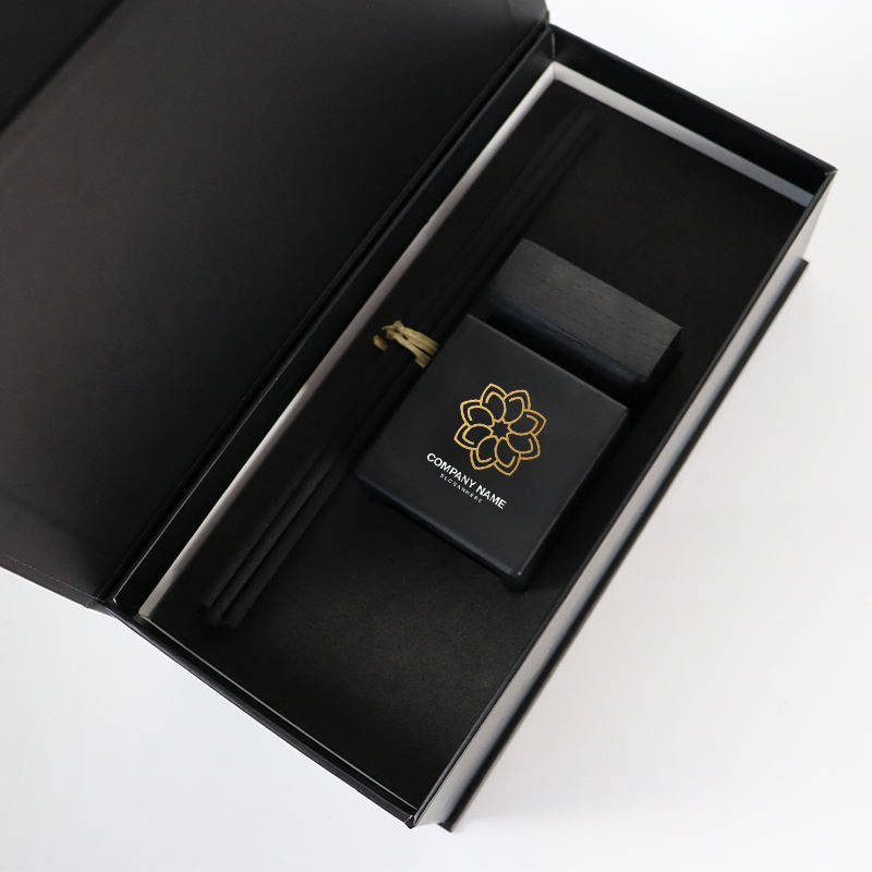 Matt Black Square Glass Reed Diffuser Bottle Wooden Lid 100ml 150ml ...