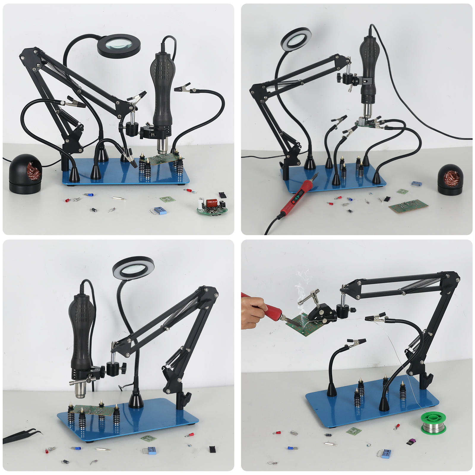 Soldering PCB Holder Soldering Helper Heat Gun Frame Magnetic Flexible ...