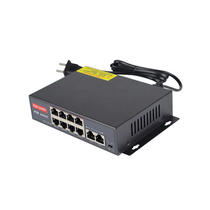 8 Port Poe Switch 48V Extender, 250m Transmission, IEEE 802.3af/at ...