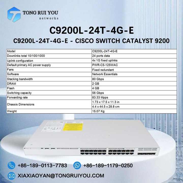 Catalyst 9200L 24-port Data 4x1G Uplink Switch C9200L-24T-4G-E - Cisco ...
