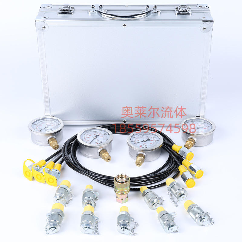 Pressure Gauge Kit 4 Gauges 10 Connectors For Engineering Machinery ...