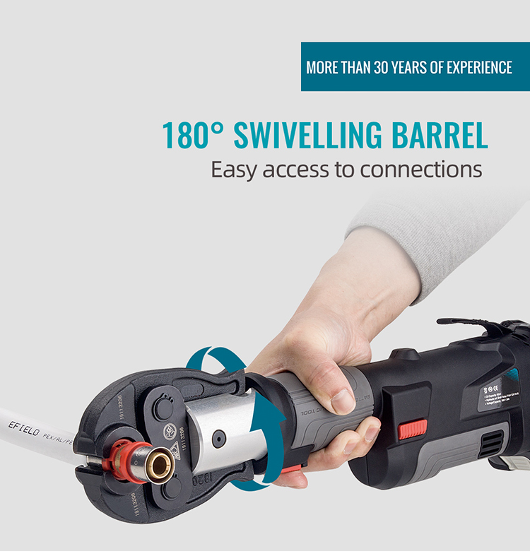 PZ-1930 Pro Battery Operated Hydraulic Pex Crimping Tool Set Copper ...