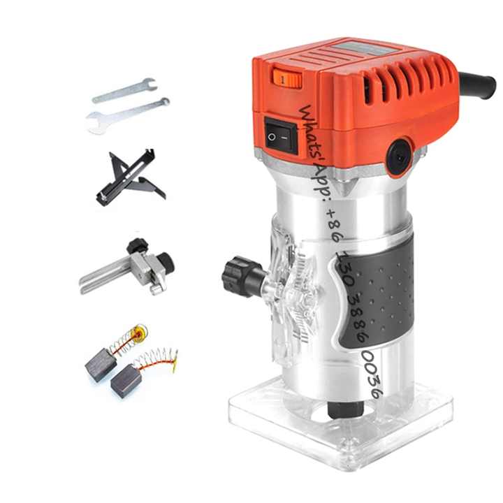 800W Woodworking Trimmer Handheld Electric Trimming Scissor Wood Round Trimmer Cutting Machine Slotting Engraving Power Tools