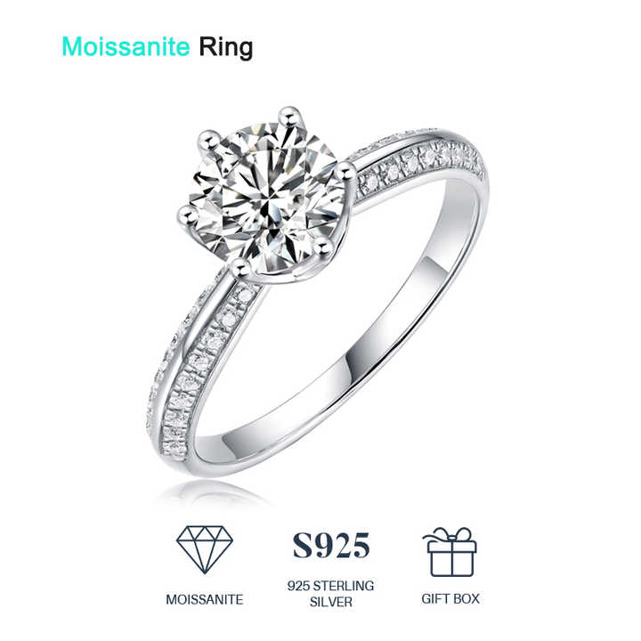 Wholesale Women Moissanite Engagement Rings 925 Sterling Silver 1CT 6 ...