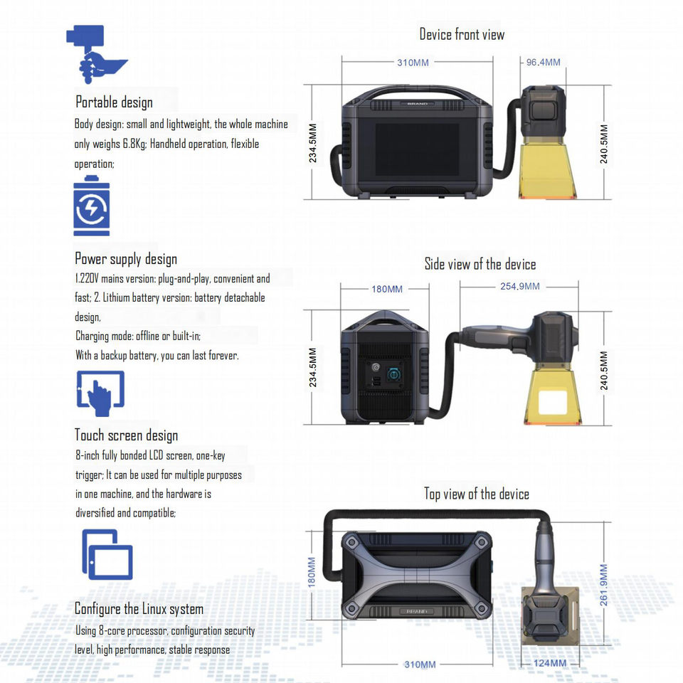 YHS New Portable Handheld Intelligent CNC Fiber Laser Marking Machine ...