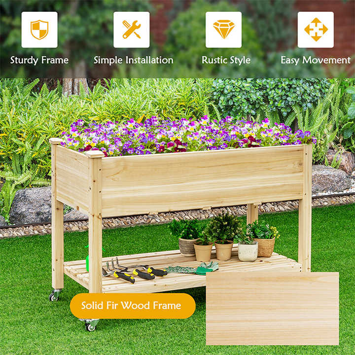 Outdoor Planter Elevated Planter Raised Standing Garden Bed Portable ...
