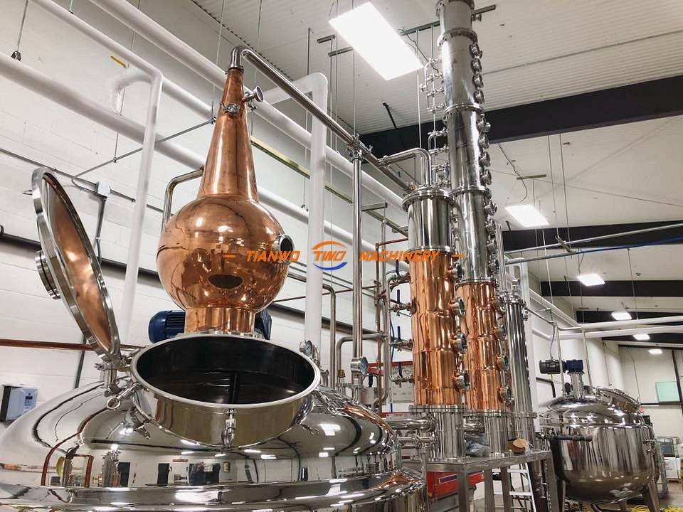 TW 500L 1000L 1500L Vodka Still Equipment Distillation Plant | Copper ...