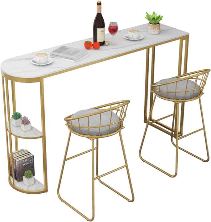 Customized Bar Furniture - High Quality Gold Metal & White Marble ...