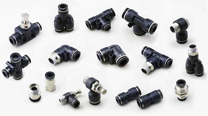 Pe Union T Type 3 Way Pneumatic Tube Fitting End Cap & T Connector, 4 ...
