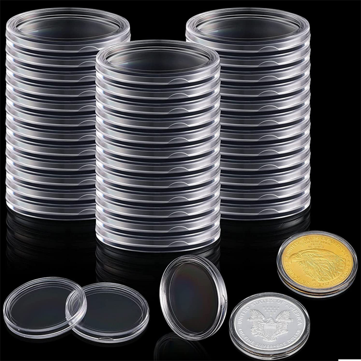 40.6mm Round Acrylic Coin Capsules for Gold American Eagle Coins