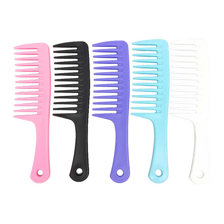 Mix Colors Wide Tooth Comb For Curly & Straight Hair - Large Plastic ...