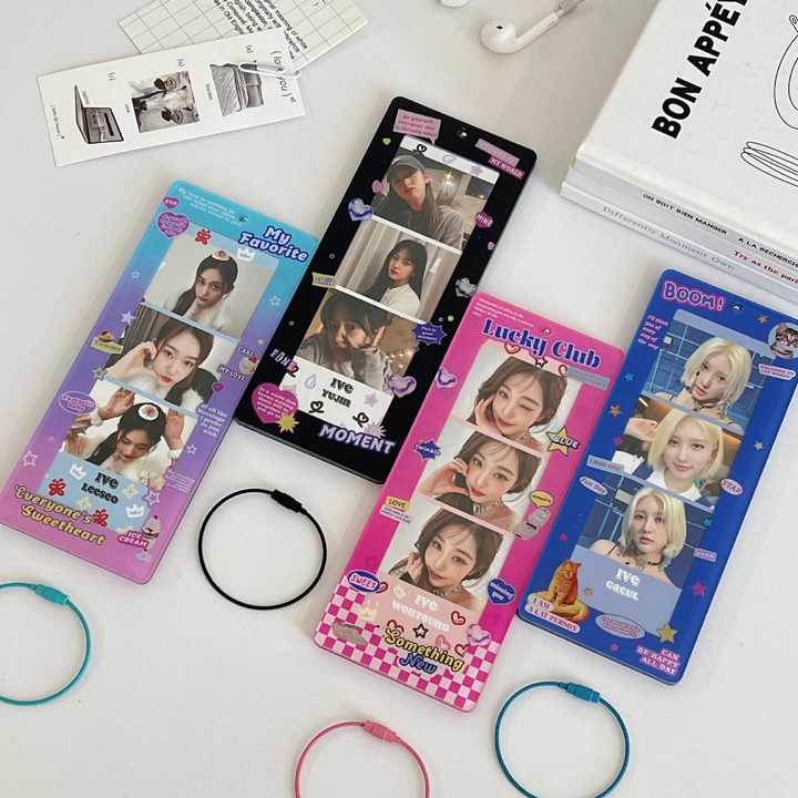 Custom 4-Cut Kpop Photo Display Frame 2x6 Inch Acrylic PC Cardholder ...