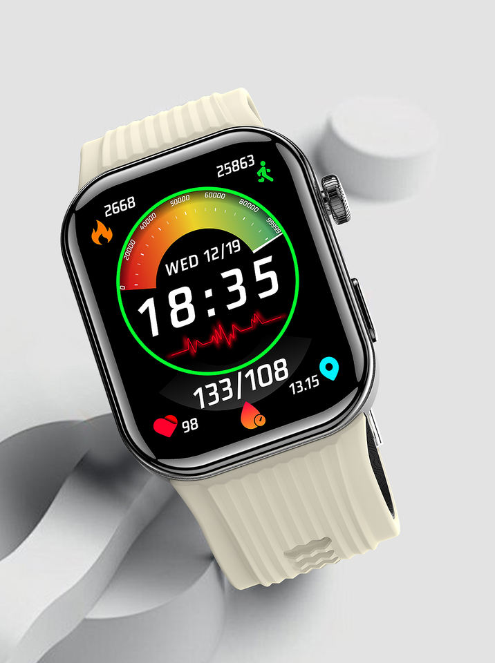 BP Blood Pressure ECG Smart Watch with Fall Detection SOS Button Square ...