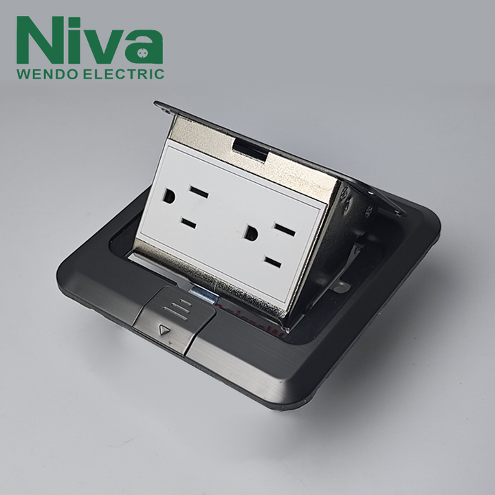 Electrical Floor Socket Double Outlets Hidden Waterproof Floor Sockets ...