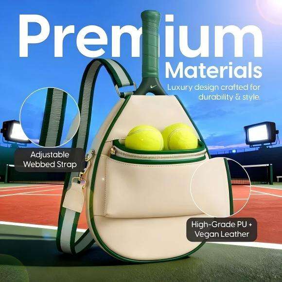 Custom Luxury Premium Leather Pickleball Paddle Bag Sling Bag Racket ...
