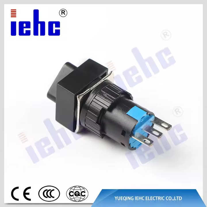 Iehc Series High Quality Square Head Rotary Push Button Switch Plastic 250V Max Voltage 1NO1NC ...