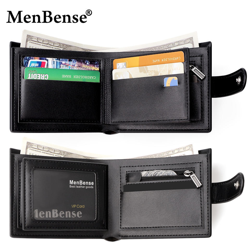 Custom logo Fashion Brand Short Wallets PU Leather Wallet for Men's ...