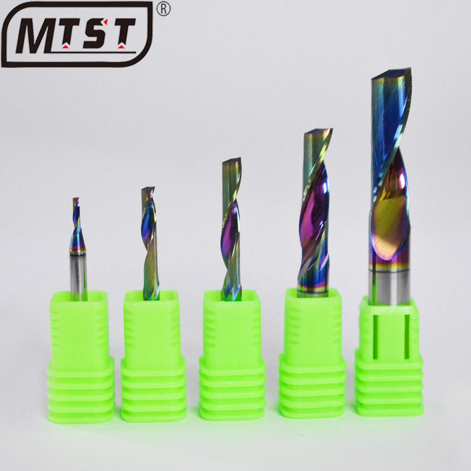 8 10 12mm DLC Colorful Coating Tungsten Steel Single Flute Aluminum ...