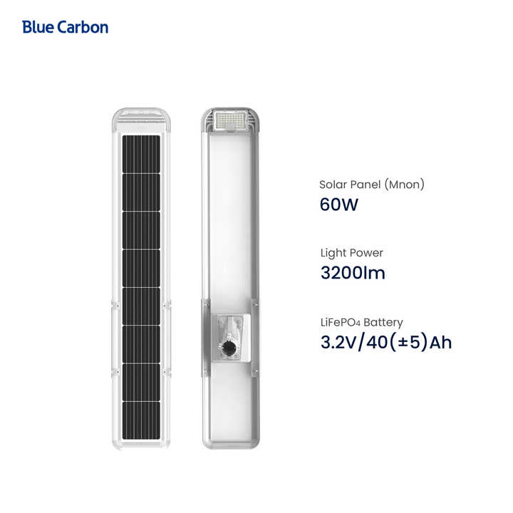 Blue Carbon High Lumens LED Remote Control Street Lamp All in One ...