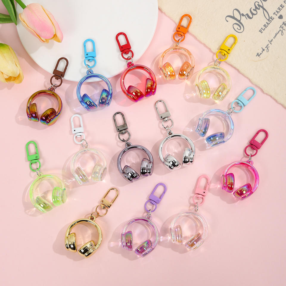 2026 New Cartoon 3D Earphone Keychain Fashion Mini Bag Charm Acrylic ...