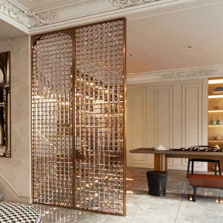 High Quality Luxury Champagne Gold Interior Partition Contemporary ...