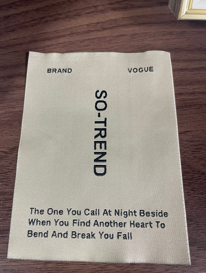 End Fold 3D Printed Polyester Woven Labels Tag Custom T-shirt Private ...