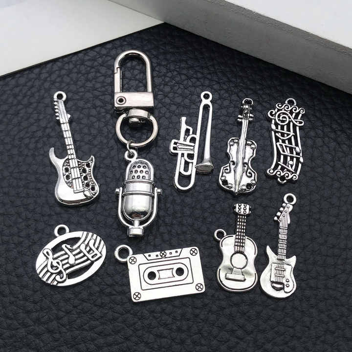 Instrument Musical Note Charms Silver Music Charms for Jewelry Making ...