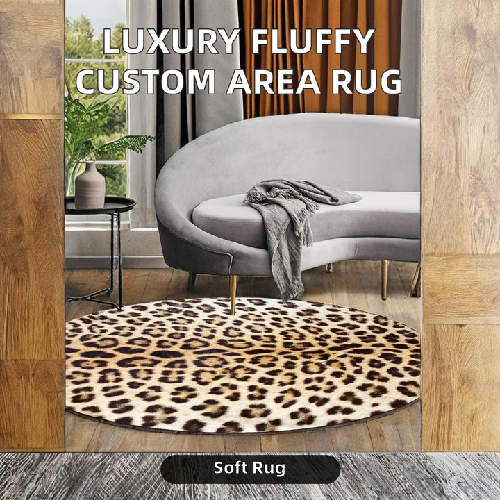 Luxury 10mm Plush Custom Shaped Rug Non Slip High Density Abstract ...