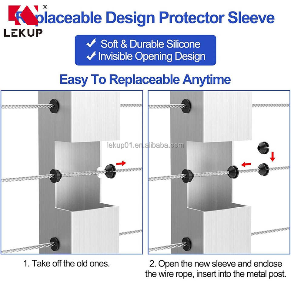 1/8" Cable Railing Kit Protector Sleeve Grommet Cable Railing Rubber ...