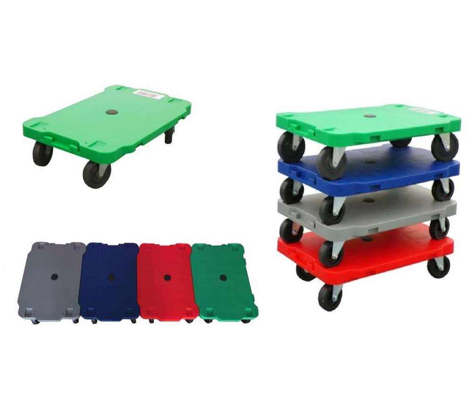 220lb Loads Four-Wheel Portable Plastic Interlocking Moving Dolly ...