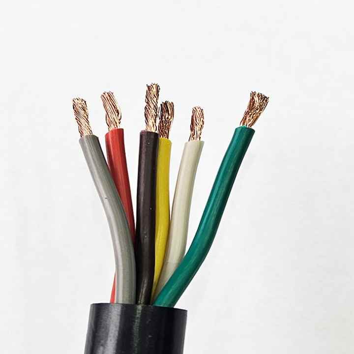 Copper Conductor Flexible Cable RVV, 2 3 4 5 Core 0.75 1 1.5 2.5 4 6mm Electrical Cable Wire ...