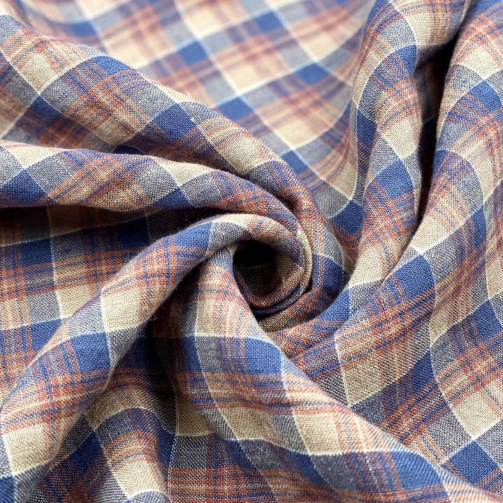 Wholesale Checked Belgian French Plaid Stone Washed Crinkle 100% ...