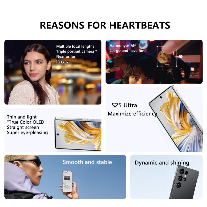 S25 Ultra Dual Sim 5G Smartphone with Face Recognition HD Screen Deca ...