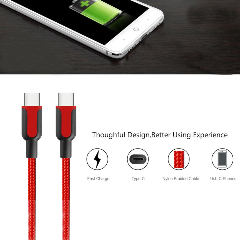 60W Type-C to Type-C 5A Fast Charging Cable with Pure Copper Conductor ...