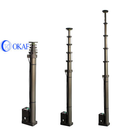 Car Vehicle Fire Truck Mobile Mast Pneumatic Light Tower