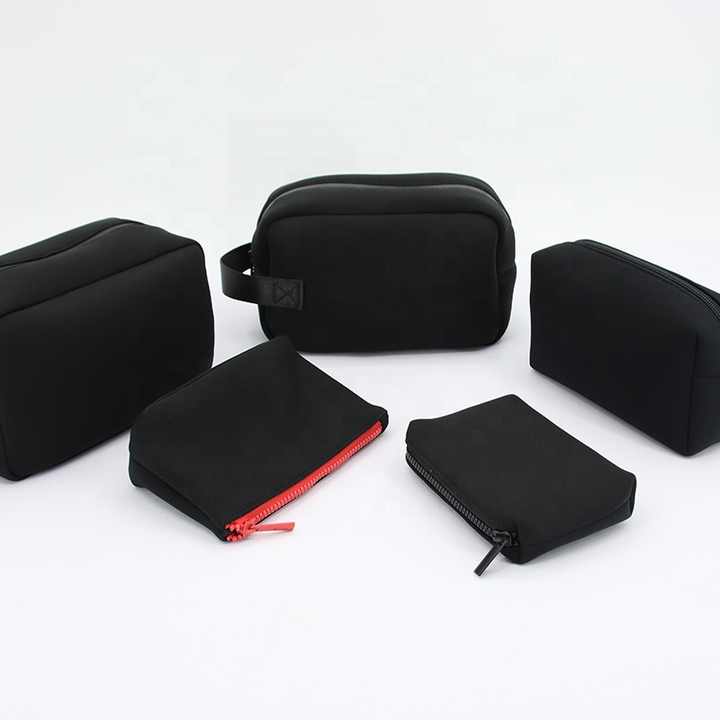 Wholesale Custom Logo Portable Eco Black Neoprene Pouch Makeup Cosmetic ...