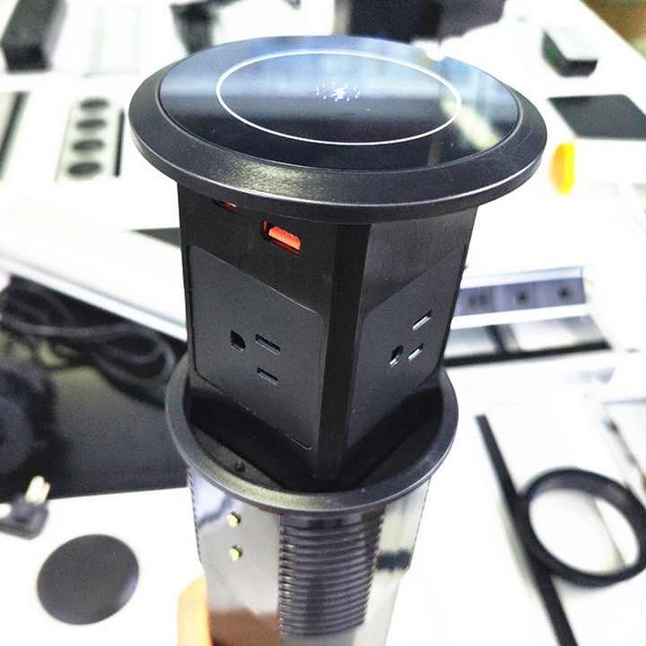 Smart 100MM Hydraulic Retractable Pop up Socket Wireless Charge Counter ...