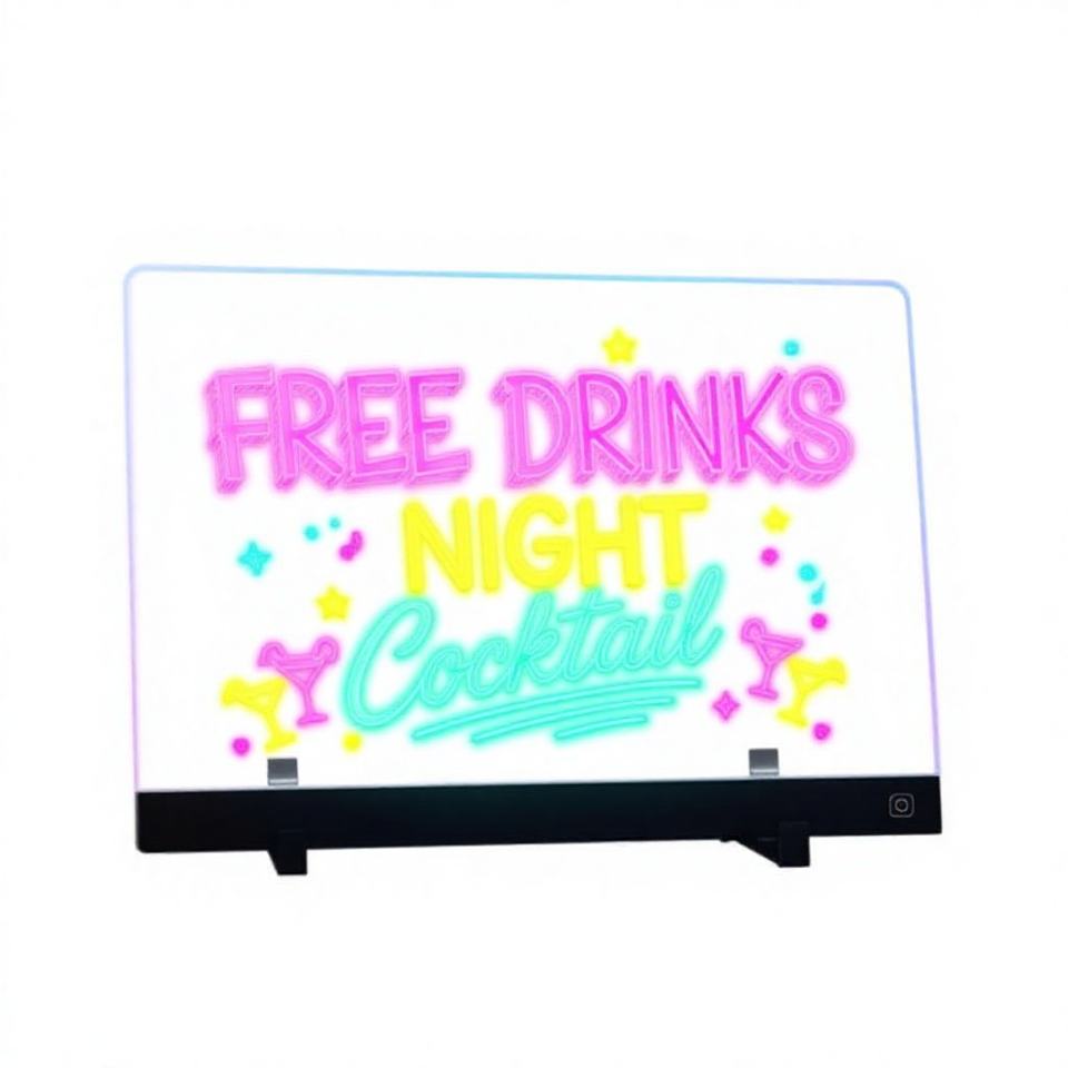 Acrylic LED Note Board with Light - Reusable Dimmable Dry Erase Board ...