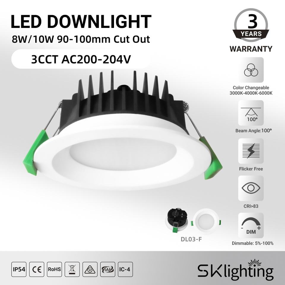Australian Led Downlight 10w 3CCT CE SAA IP54 Triac Dimmable Spotlight ...