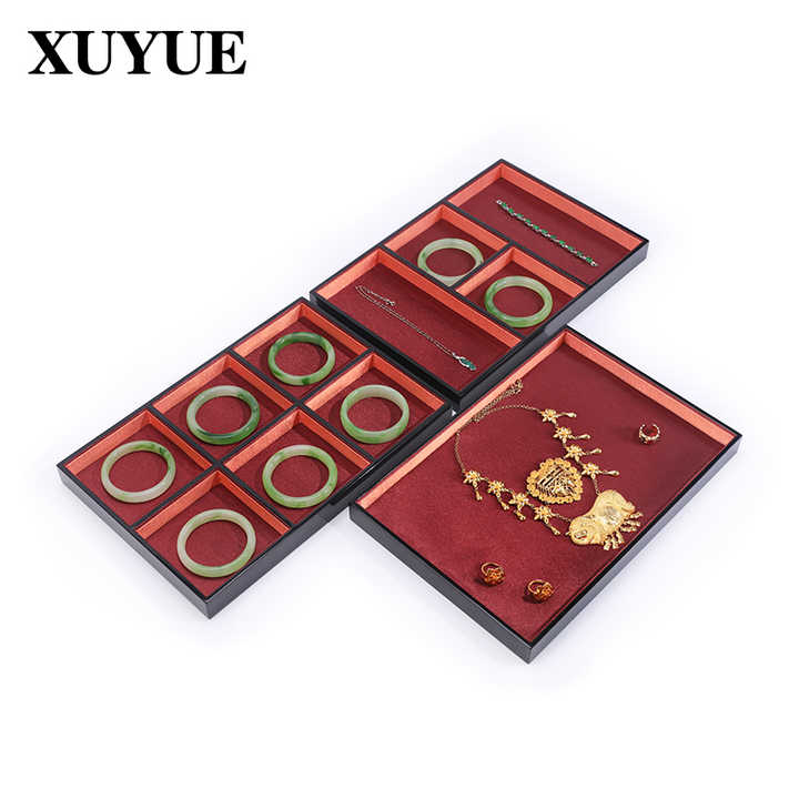 WYP Elegant Gold Silk Satin Jewelry Tray Ancient Method Display Luxury ...