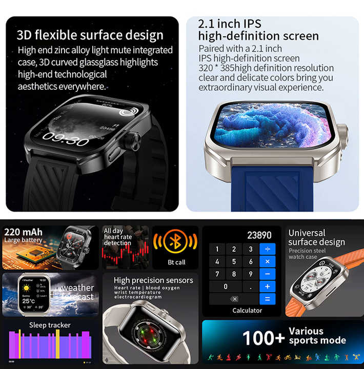 Z88 Pro Smart Watch - Advanced Features for Sports & Health