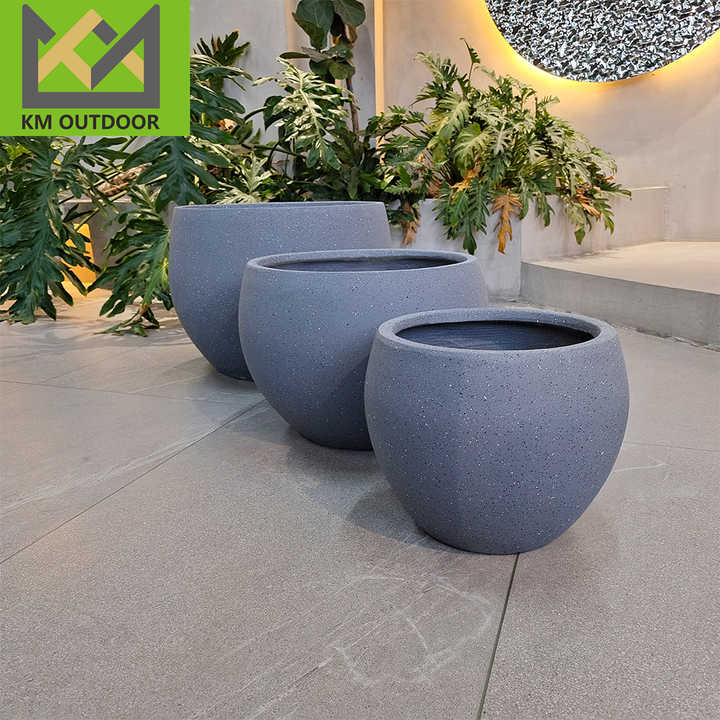 Modern Creative Ceramic Planter Pot Large Round Decorative Concrete ...