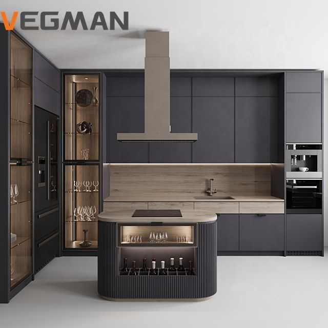 Luxury Corner Glass Kitchen Display Cabinets - Ready to Assemble