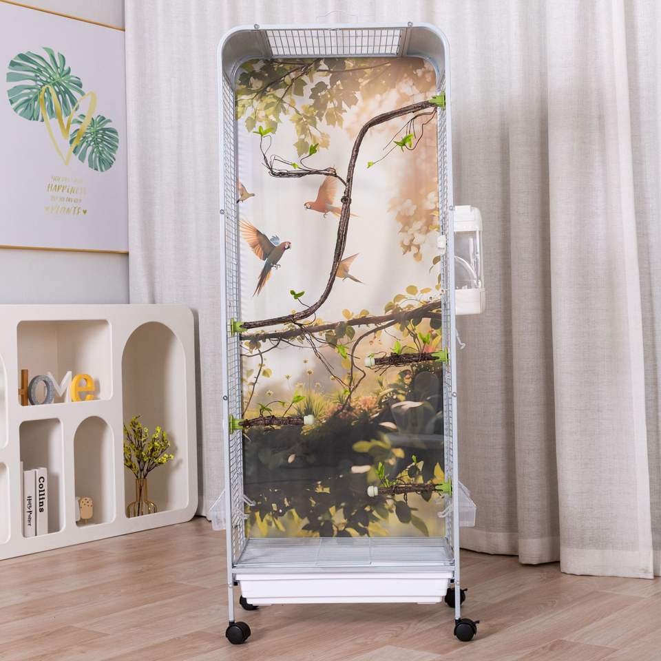Xuan Feng Large Bird Cage Transparent Eco-friendly Solid Metal Quadrate ...