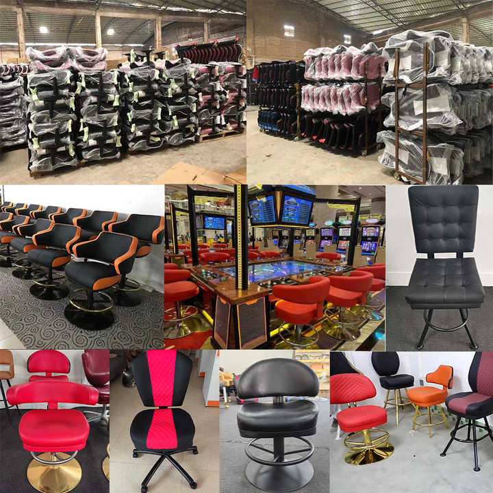 Casino Gaming Stool Soft Cushioned synthetic leather Poker Table Chair ...