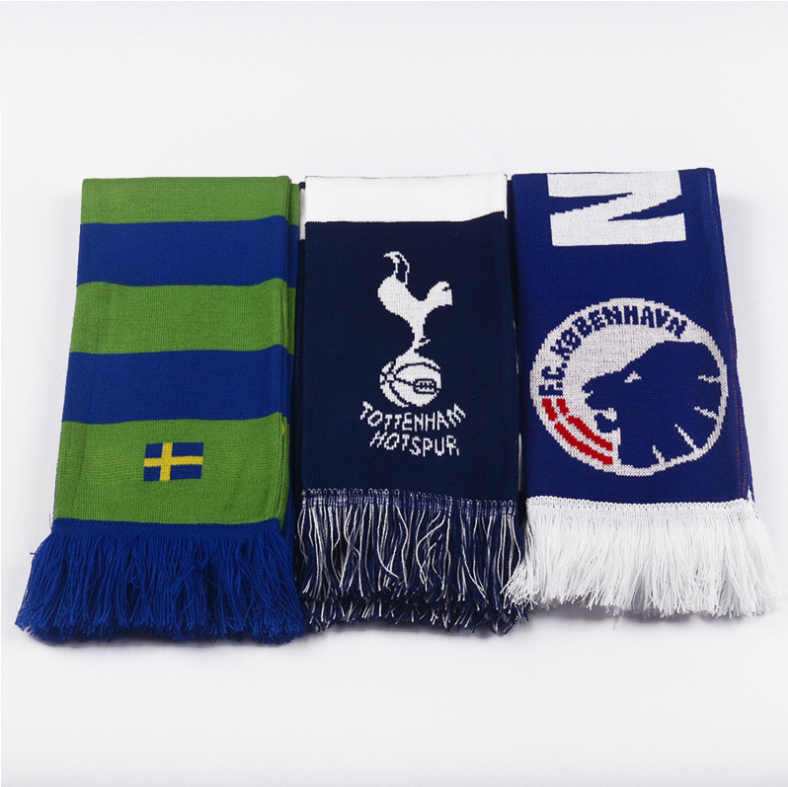 League Team Football Fan Scarves Custom Embroidered Jacquard Knitted ...