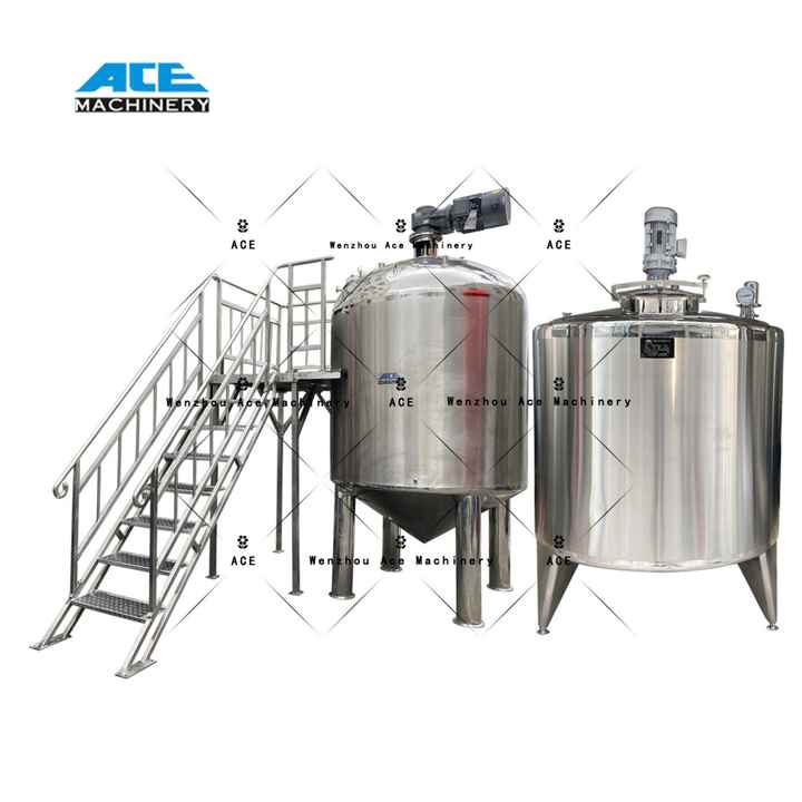 500L Mixing Tank with Stirrer - Industrial Stainless Steel