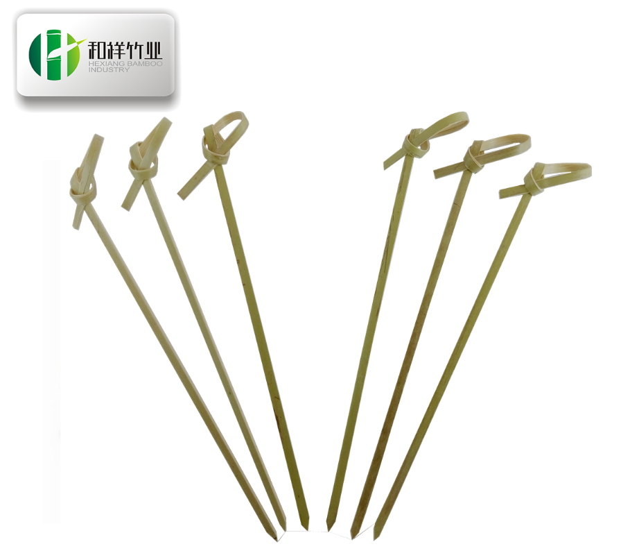 Decorated Bamboo Cocktail Stirrer Knot Stick in Heart Twisted Skewer 9 ...