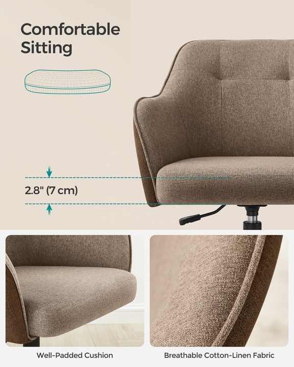 SONGMICS Adjustable Height Swivel Chair - Ergonomic Comfort